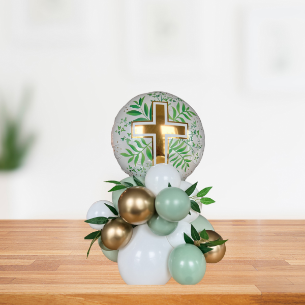 Cross+Greenery Centerpiece | The Celebration Enthusiast